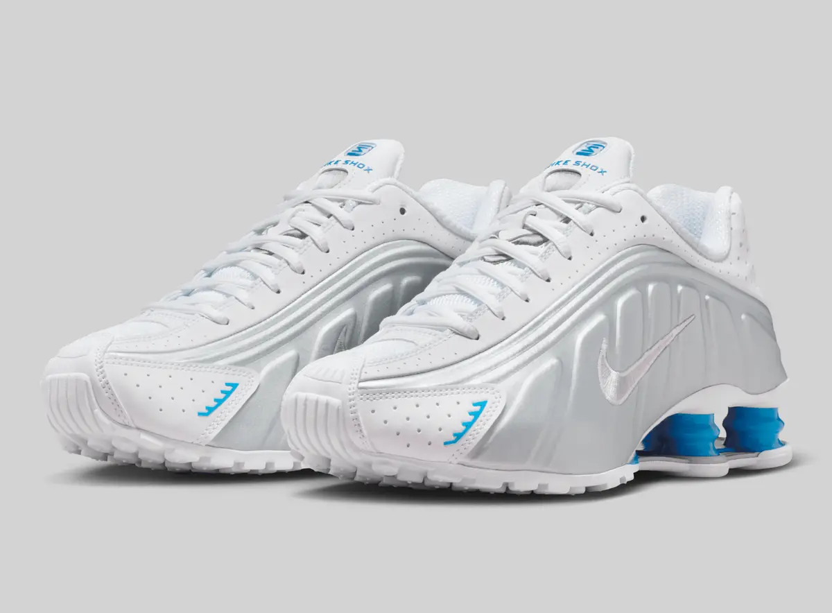 NIKE SHOX R4 / ナイキ ショックス R4 White Blue Hero Metallic Silver AR3565-105 ...